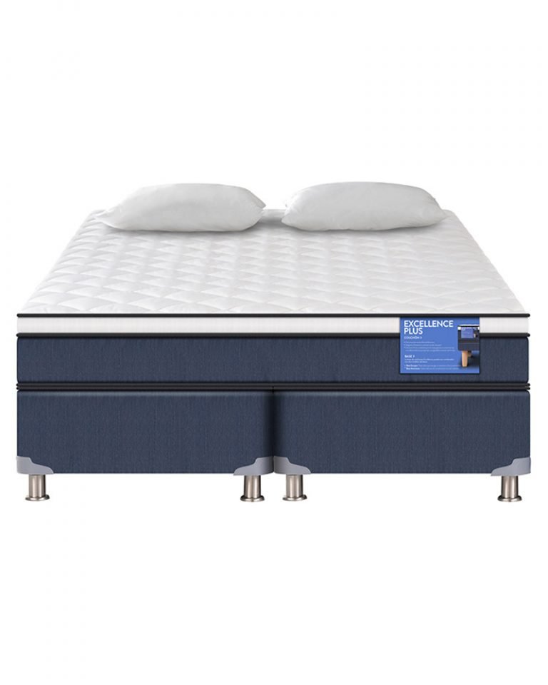 Box Americano 2 Plazas Base Dividida Excellence Plus + Almohadas - Te ...